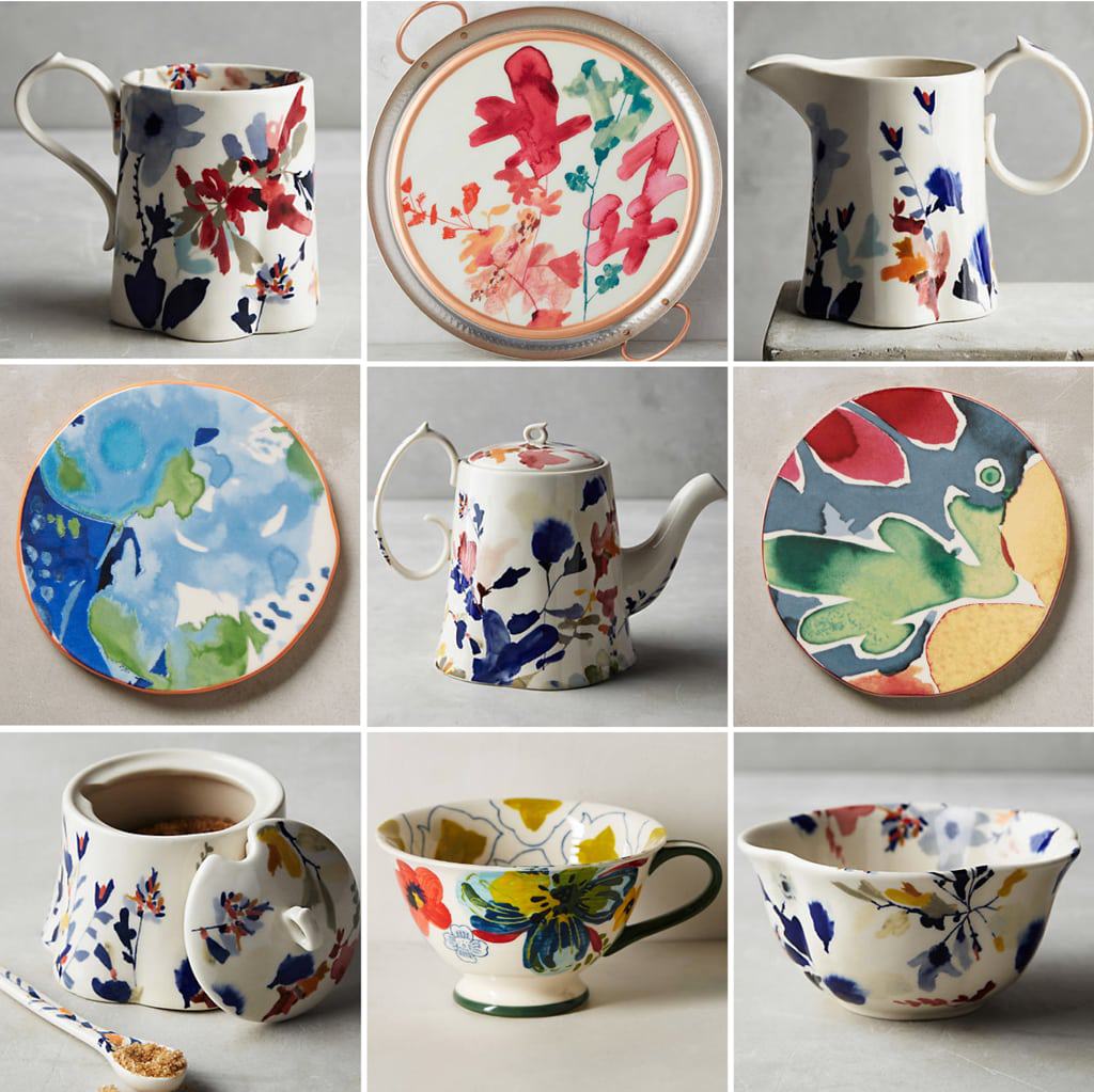 Watercolour crockery for summer dining