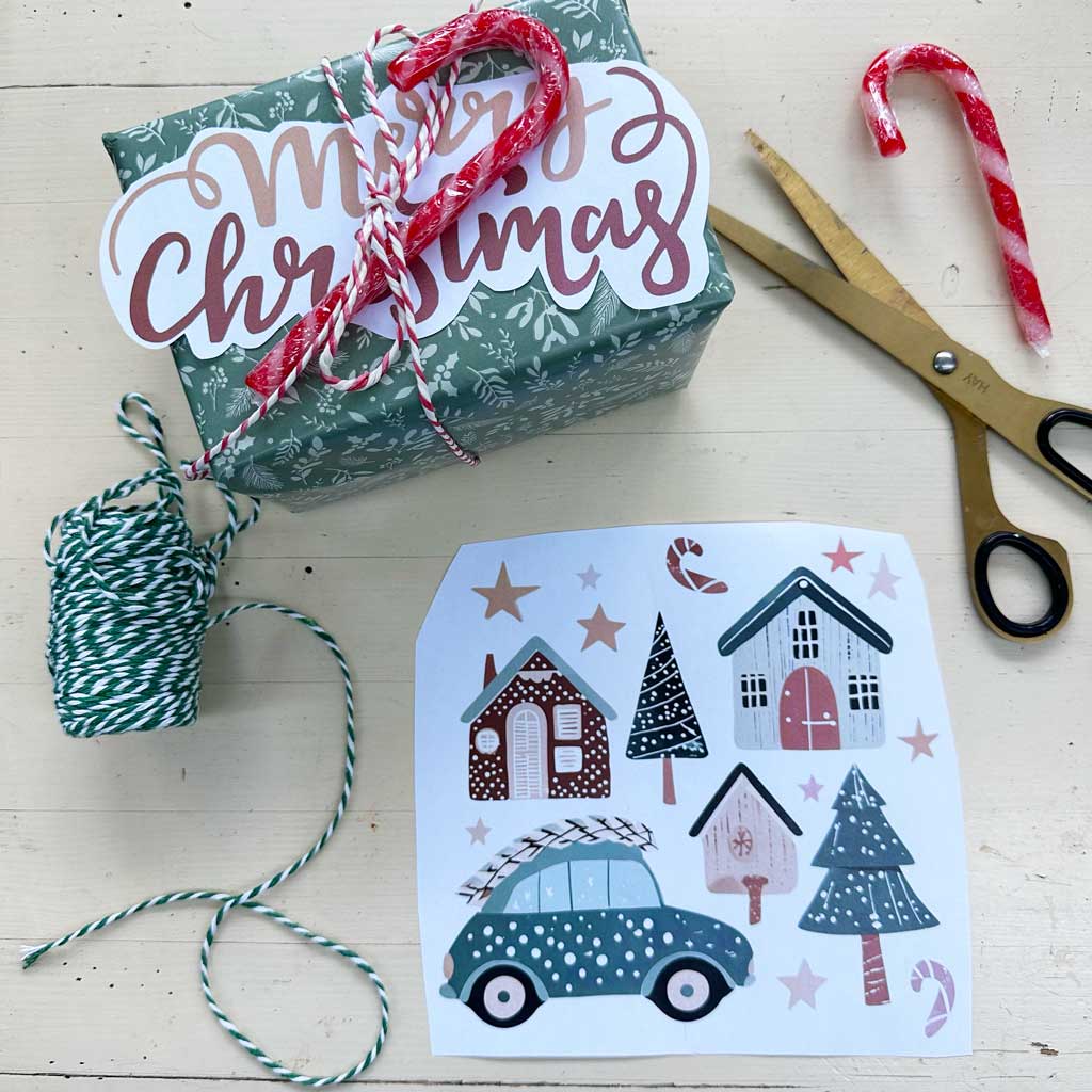 Free Printable Scandi Christmas Stickers To Download and Use